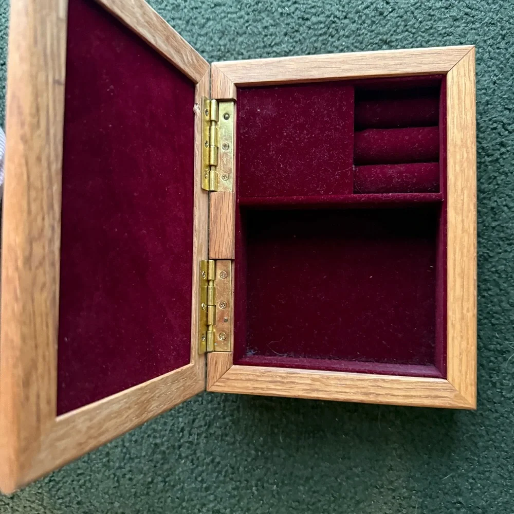 Accents | Vintage M Riggenboch Signed Tile Oak Jewelry Music Box ...